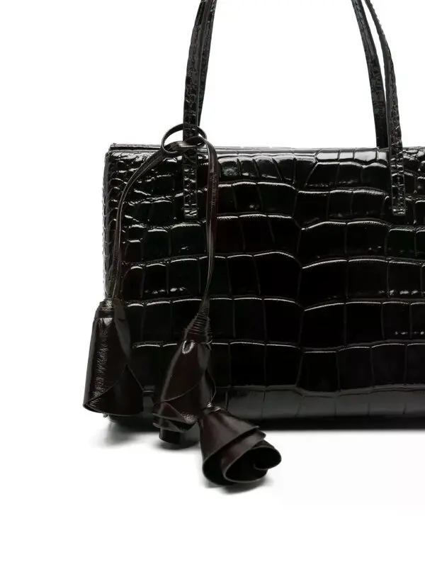 Magda Butrym Croc-effect Floral-pendant Tote Bag