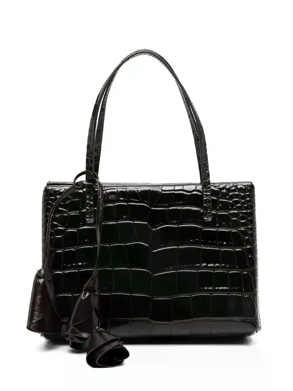 Magda Butrym Croc-effect Floral-pendant Tote Bag