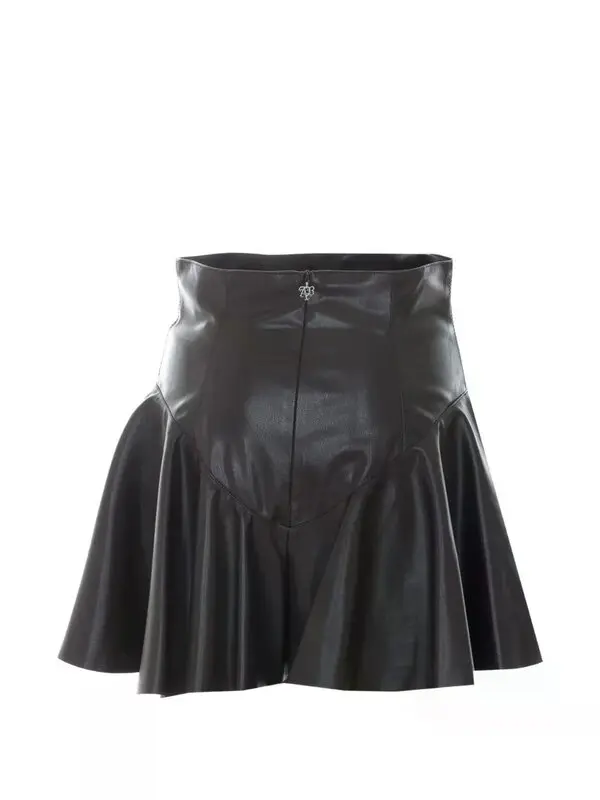 ANIYE BY Caly Faux-leather Flared Mini Shorts