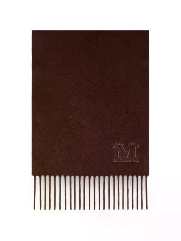 Max Mara Embroidered Fringe-trim Scarf