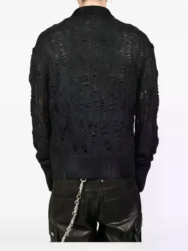 FILTH Distressed Zip-up Cardigan