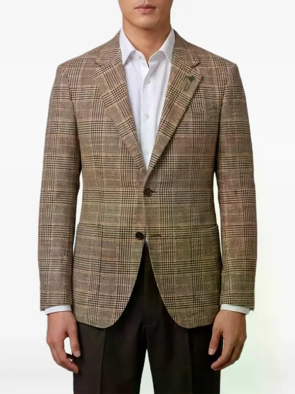 LARDINI Prince Of Wales Check Single-breasted Blazer