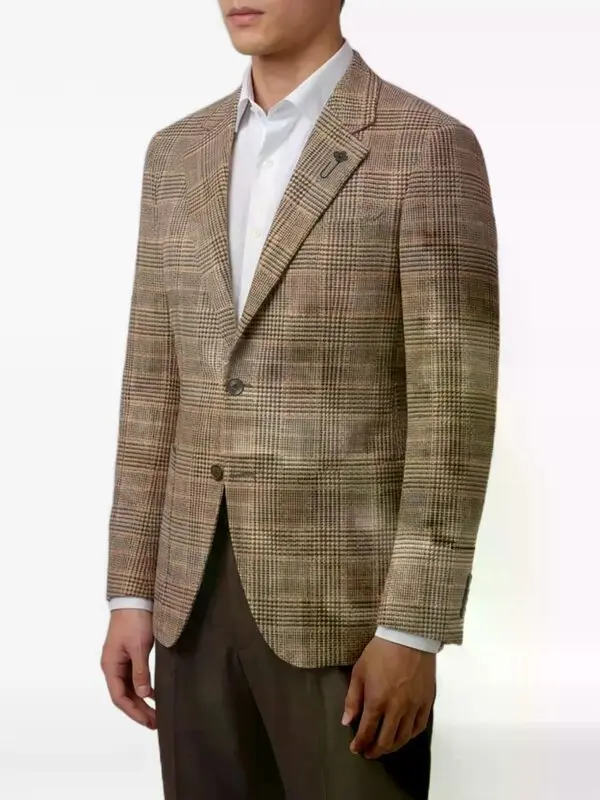 LARDINI Prince Of Wales Check Single-breasted Blazer