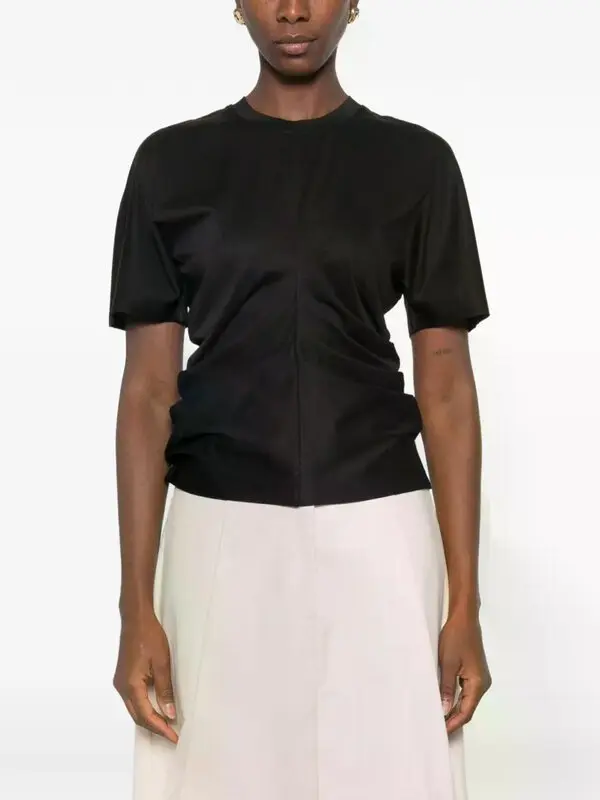 RÓHE Gathered T-shirt - Black