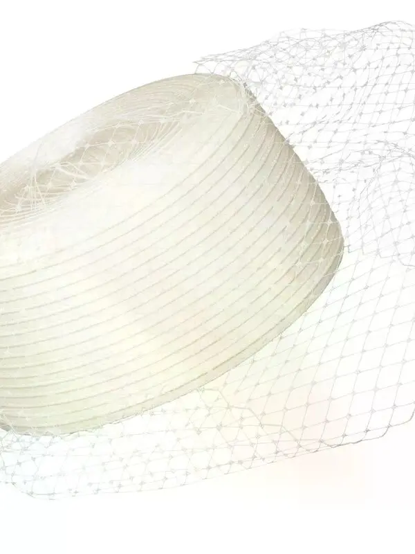 JENNIFER BEHR Suzanna Veiled Pillbox Hat - Neutrals
