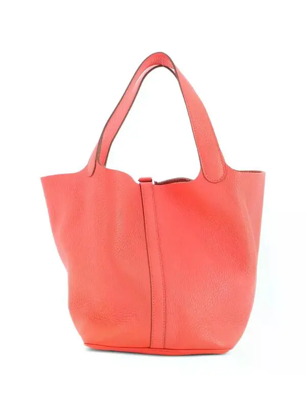 Hermès Picotin Lock Clemence Mm Bucket Bag - Red