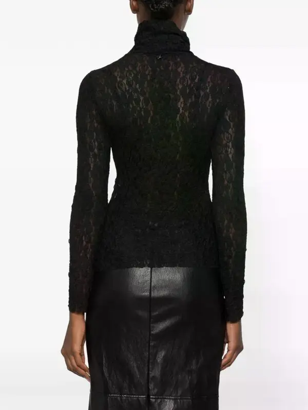 Dixie Floral Lace Roll-neck Top