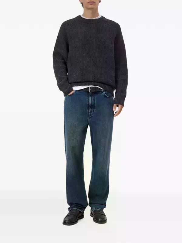 Closed Ribbed-knit Raglan-sleeve Sweater