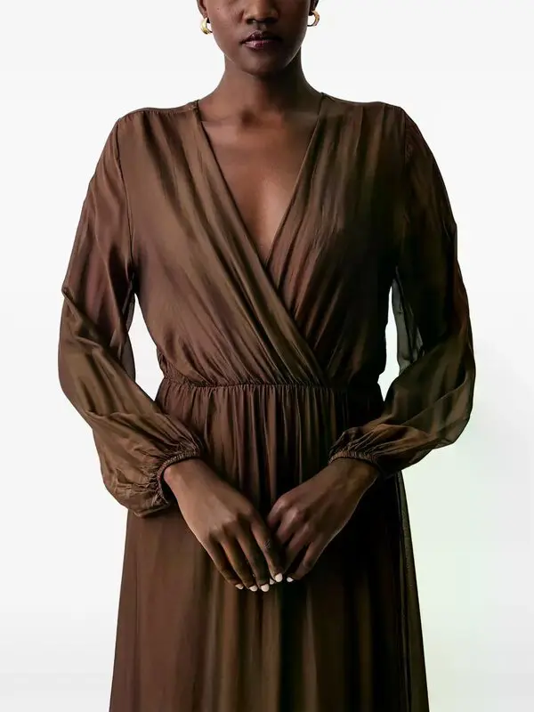VICOLO Wrap Tiered Maxi Dress