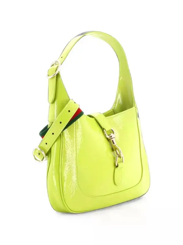 Gucci Jackie 1961 Patent Small Hobo Bag - Green