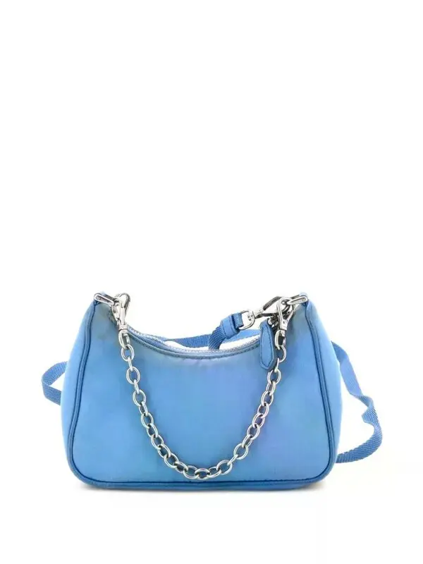 Prada Re-edition Tessuto Mini Hobo Shoulder Bag - Blue
