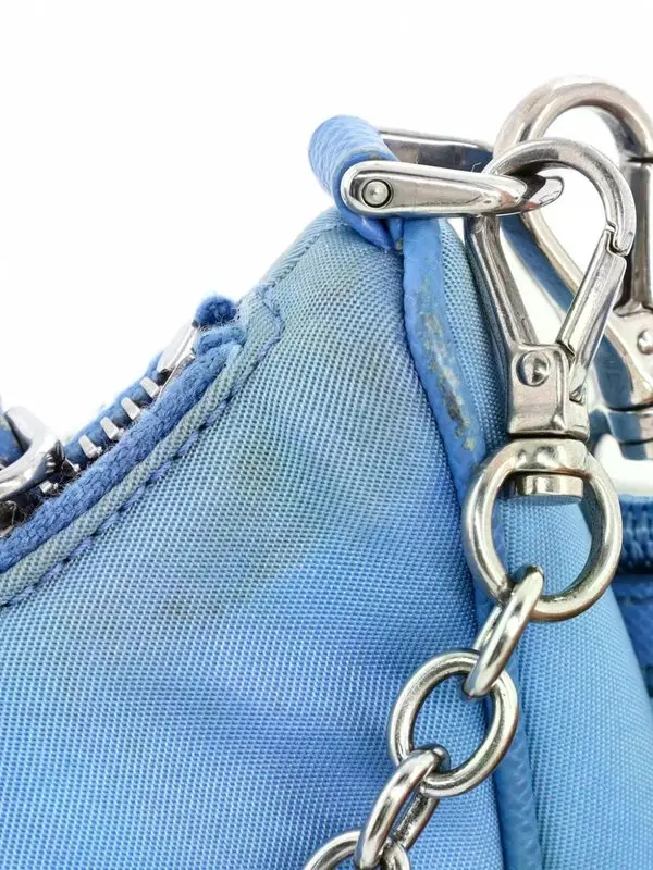 Prada Re-edition Tessuto Mini Hobo Shoulder Bag - Blue