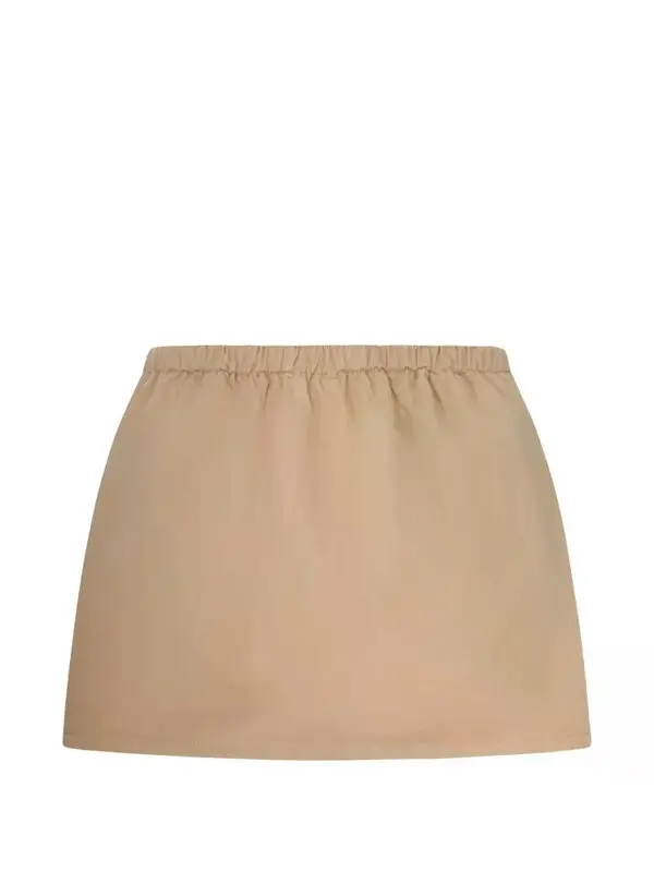 Miu Miu Drawstring-waist Logo-print Skirt - Neutrals