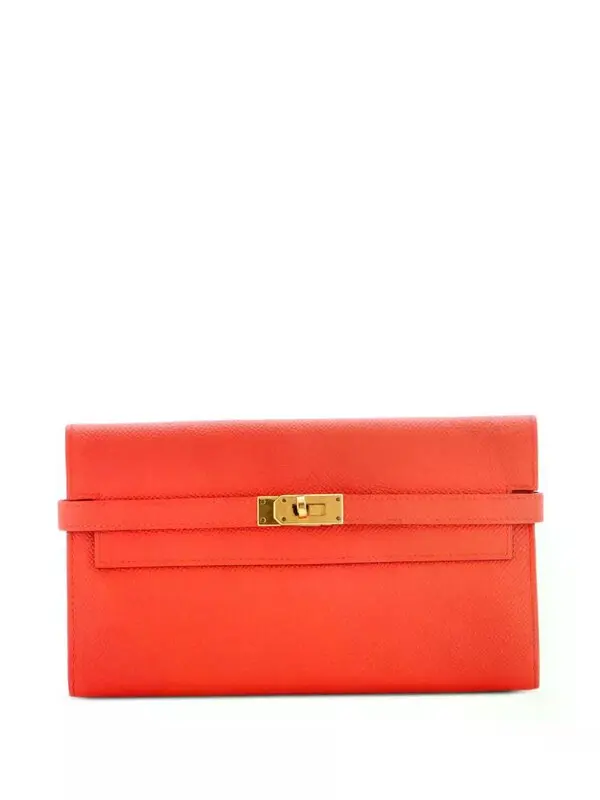 Hermès Kelly Wallet Verso Epsom Long Small Wallets - Orange