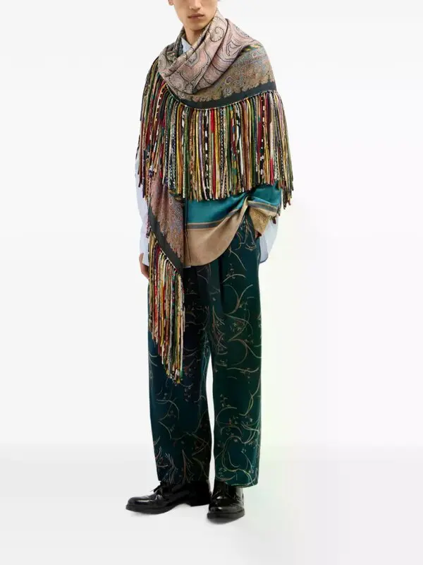 PIERRE-LOUIS MASCIA Dylan Botanical-pattern Wide-leg Trousers