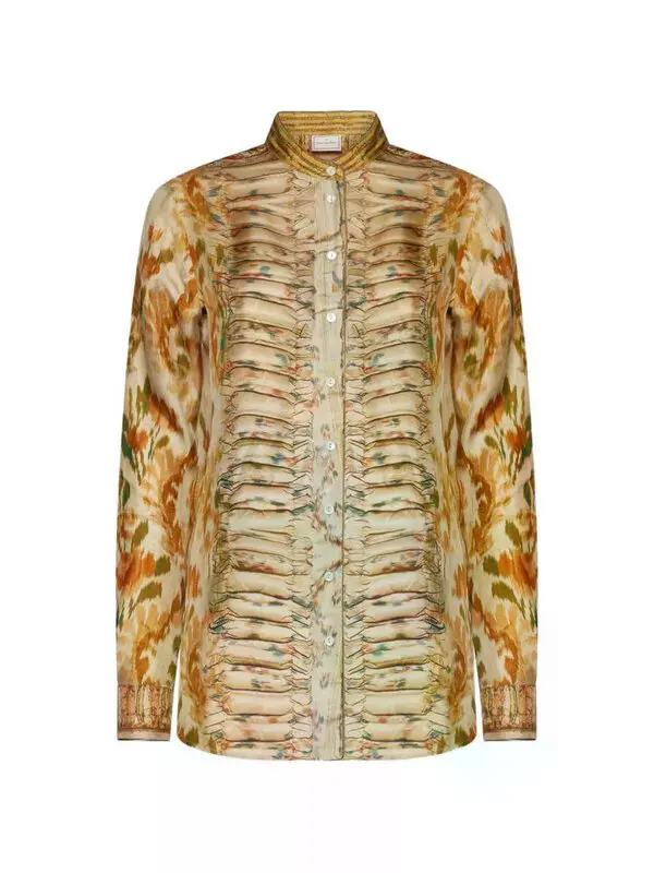 PIERRE-LOUIS MASCIA Aloe Long-sleeve Silk Shirt
