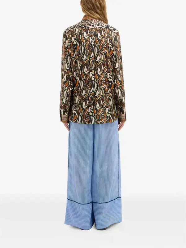 PIERRE-LOUIS MASCIA Abstract-print Silk Shirt