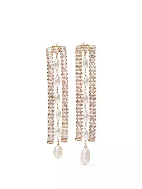 TWINSET Earrings With Rhinestones And Pearls - Gold