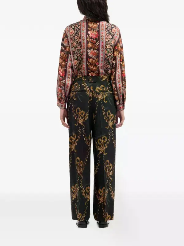 PIERRE-LOUIS MASCIA Beatex Floral-print High-waisted Trousers