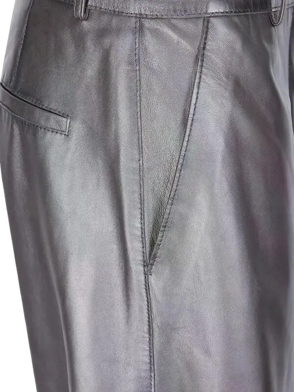 P.a.r.o.s.h Smooth Grain Panelled Leather Trousers