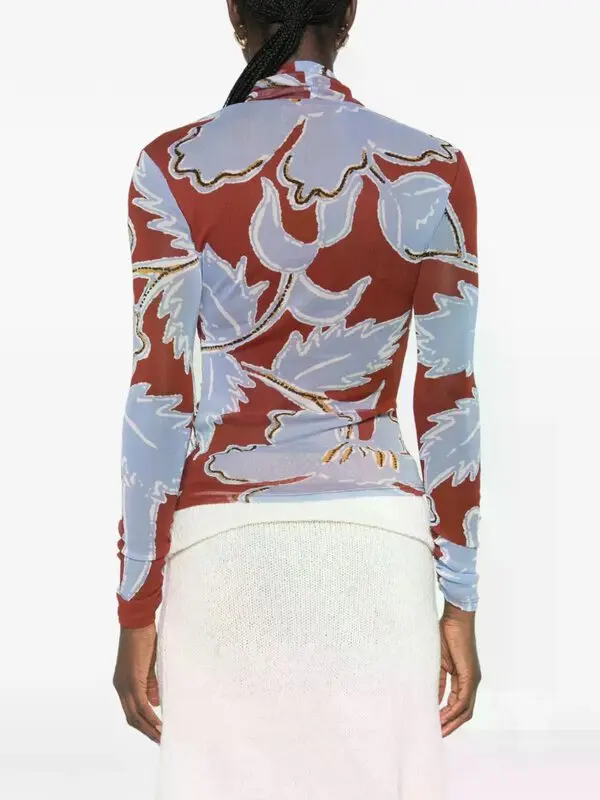 Diane Von Furstenberg Logan Floral-print High-neck Top
