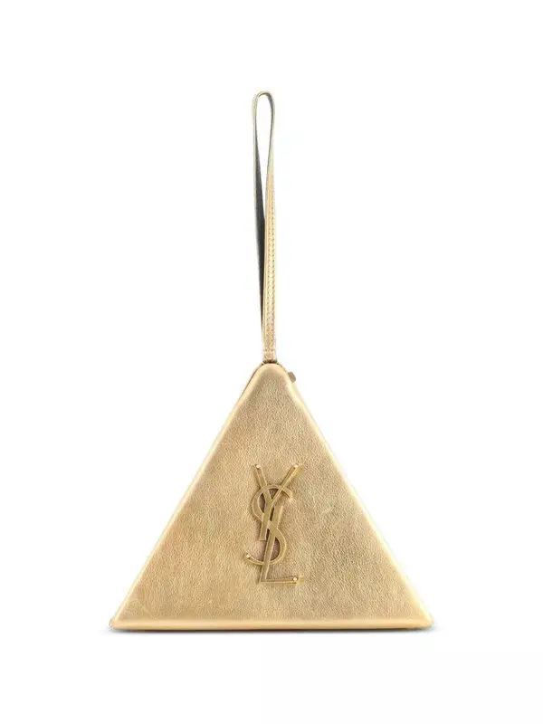 Saint Laurent Pyramid Box Bag Leather Small Clutch Bag - Gold