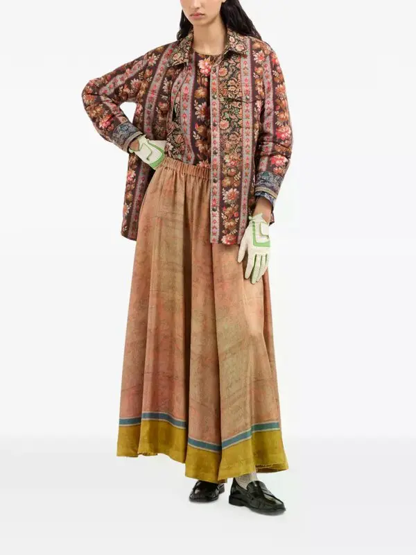 PIERRE-LOUIS MASCIA Floral And Paisley Print Silk Blouse - Brown