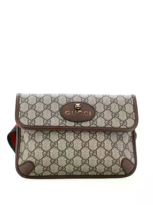 Gucci Neo Vintage Flap Gg Coated Canvas Belt Bag - Brown
