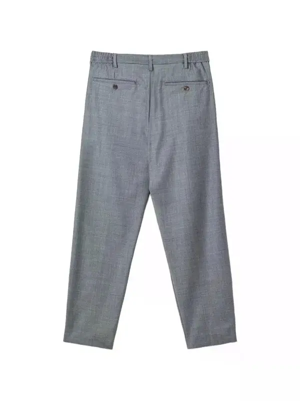 WHITE SAND Luke Pleated Tapered Trousers
