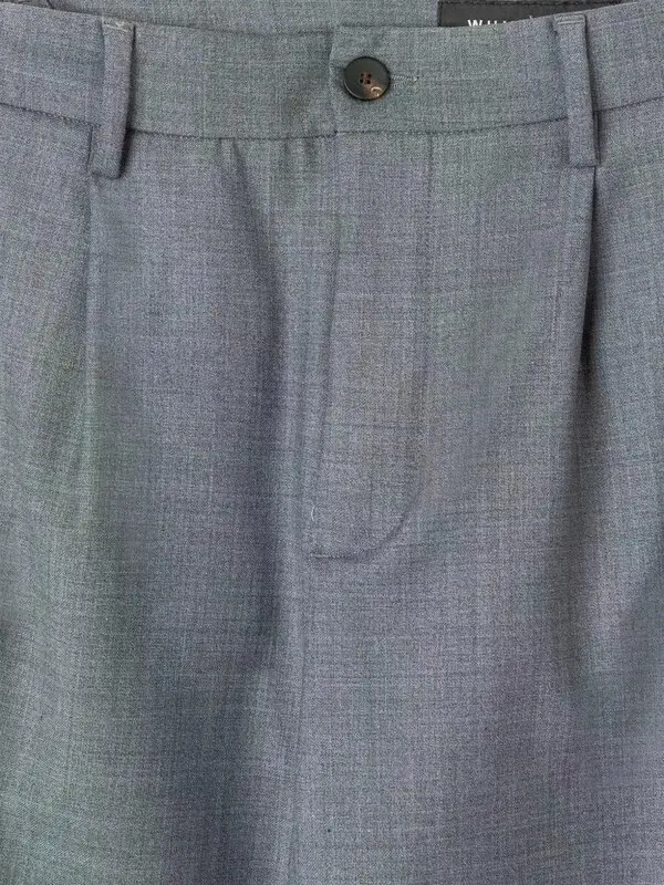 WHITE SAND Luke Pleated Tapered Trousers