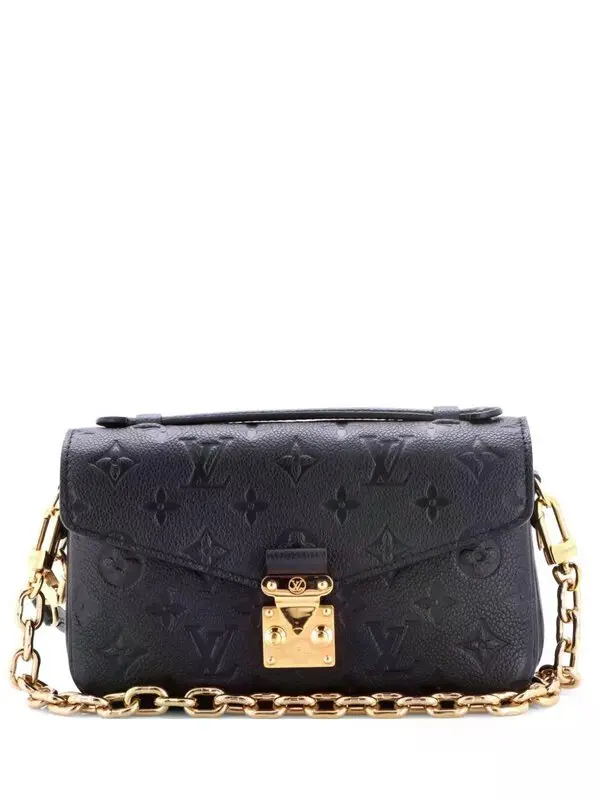 LOUIS VUITTON Monogram Empreinte Leather East West Pochette Metis Crossbody Bag - Black