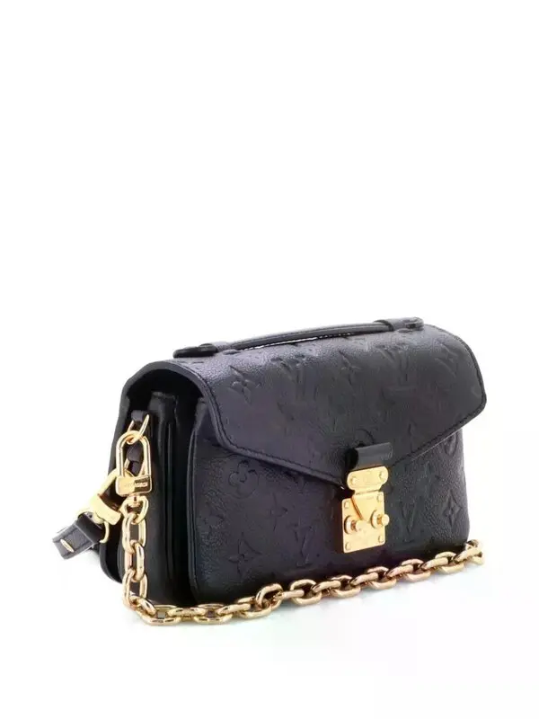 LOUIS VUITTON Monogram Empreinte Leather East West Pochette Metis Crossbody Bag - Black