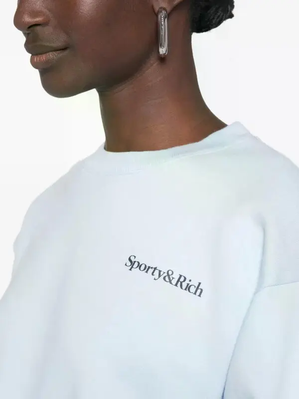 SPORTY & RICH Slogan-print Crew-neck Sweatshirt