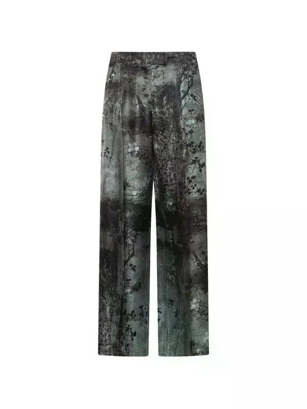 PIERRE-LOUIS MASCIA Floral-print Palazzo Trousers - Grey