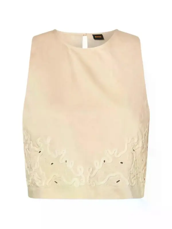 BOSS Embroidered Cropped Top