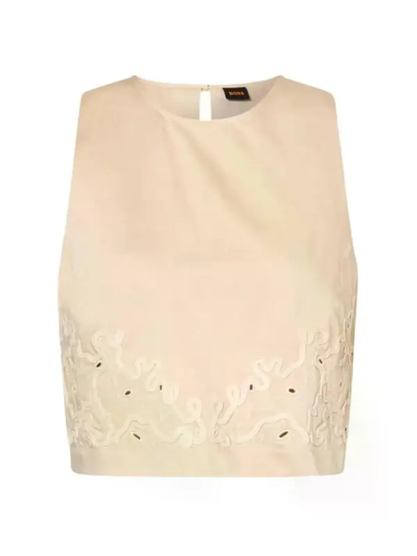 BOSS Embroidered Cropped Top