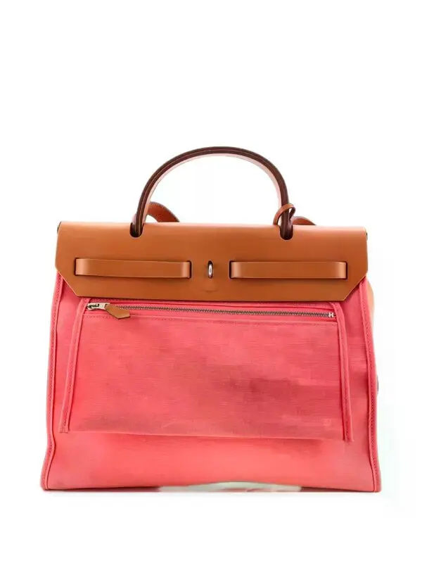 Hermès Herbag Zip Leather And Toile 31 Shoulder Bag