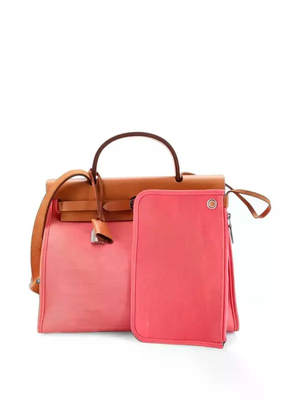 Hermès Herbag Zip Leather And Toile 31 Shoulder Bag