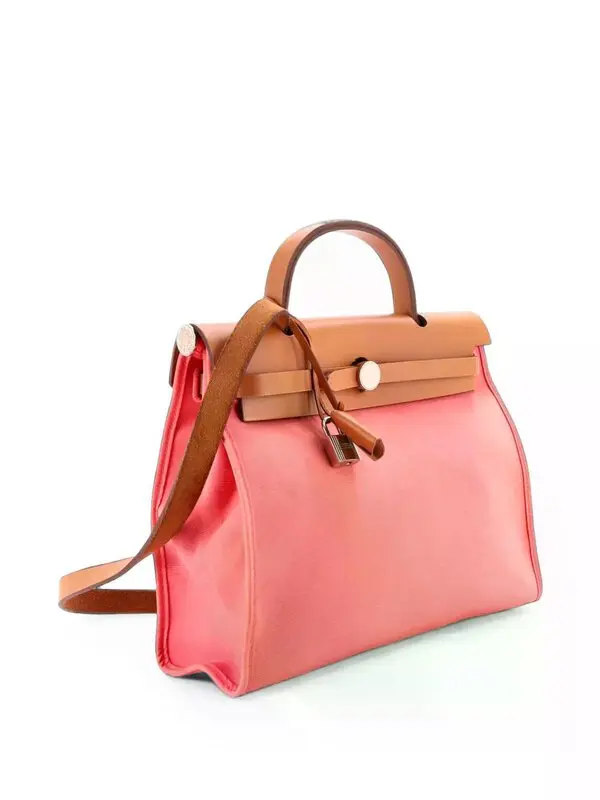Hermès Herbag Zip Leather And Toile 31 Shoulder Bag