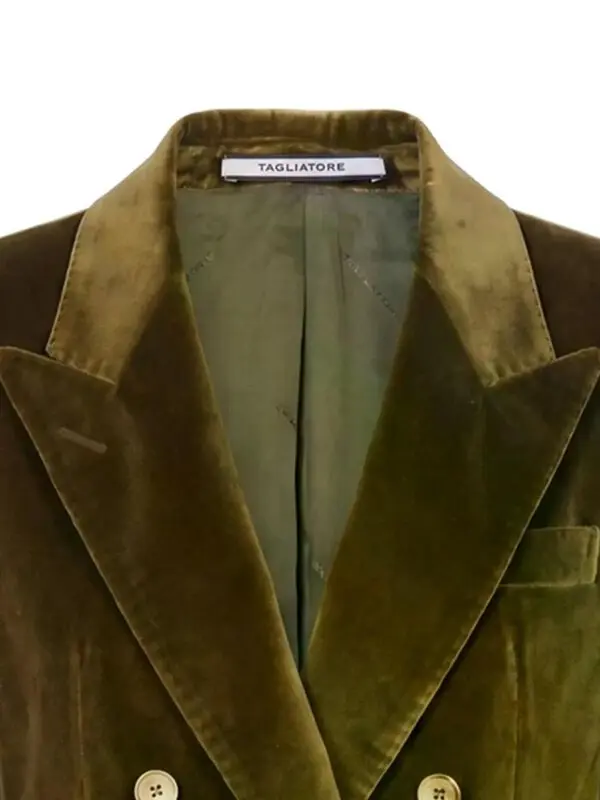 Tagliatore Parigi Double-breasted Velvet Blazer - Green