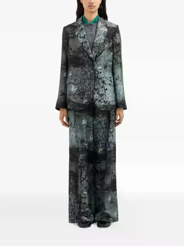 PIERRE-LOUIS MASCIA Floral-print Single-breasted Blazer
