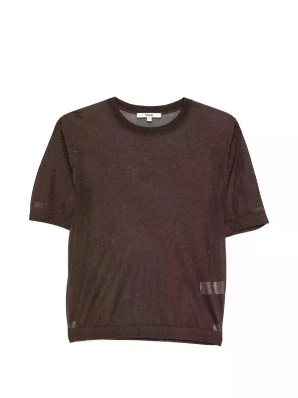 Maje Short-sleeve Metallic-effect T-shirt
