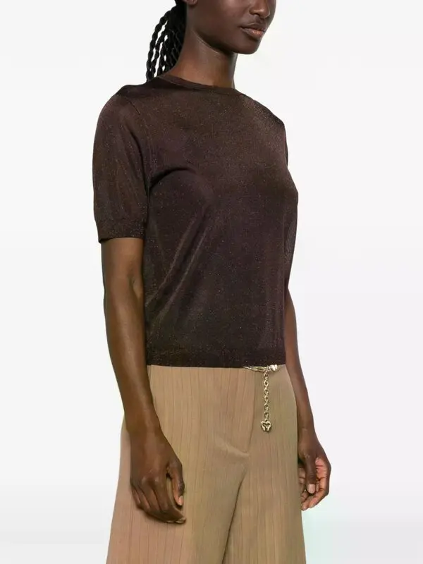 Maje Short-sleeve Metallic-effect T-shirt