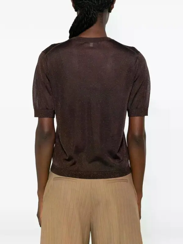 Maje Short-sleeve Metallic-effect T-shirt