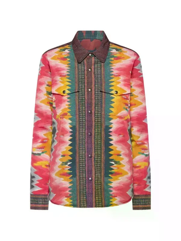 PIERRE-LOUIS MASCIA Zigzag-pattern Long-sleeve Shirt