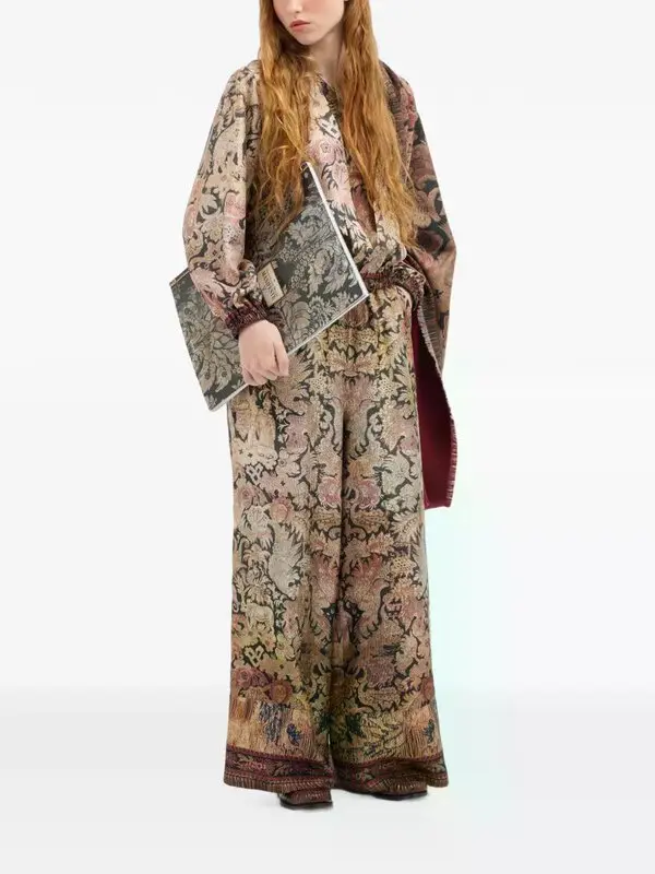 PIERRE-LOUIS MASCIA Aloe Tapestry-print Palazzo Pants