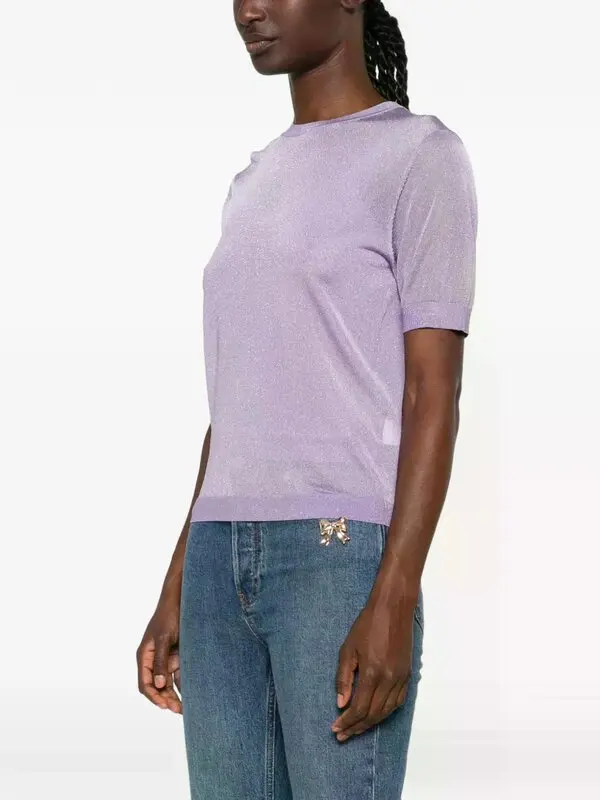 Maje Short-sleeve Metallic-thread T-shirt