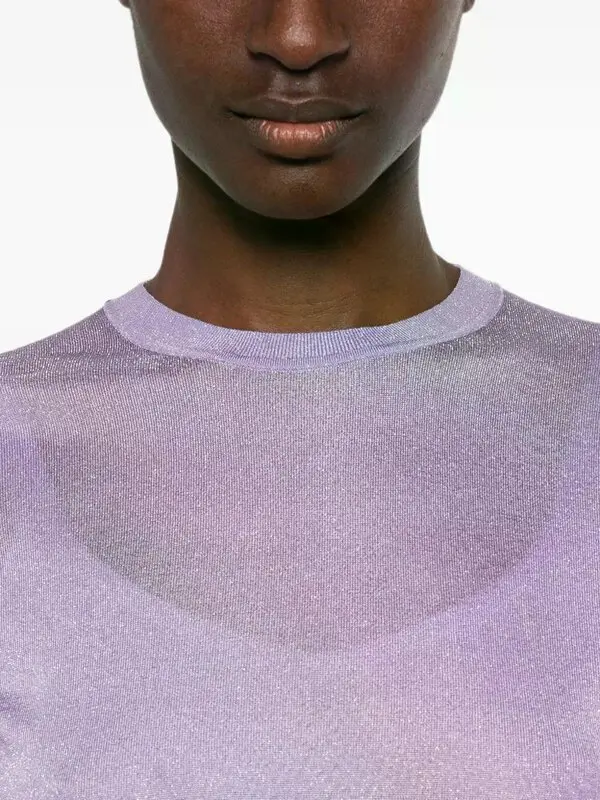 Maje Short-sleeve Metallic-thread T-shirt