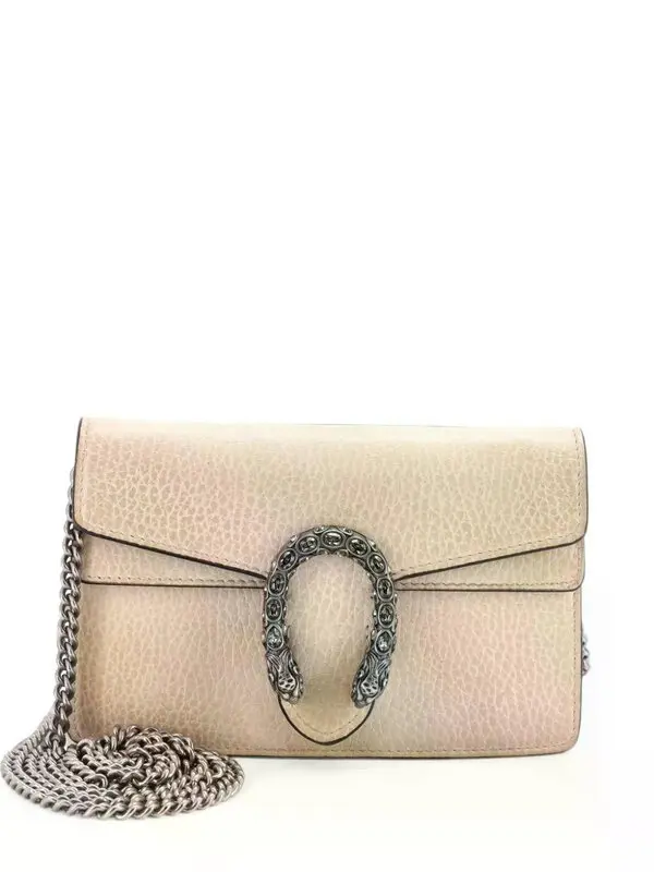 Gucci Dionysus Bag Leather Super Mini Clutch Bag - Neutrals