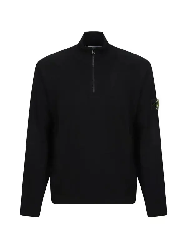 Stone Island Compass-patch Half-zip Sweater